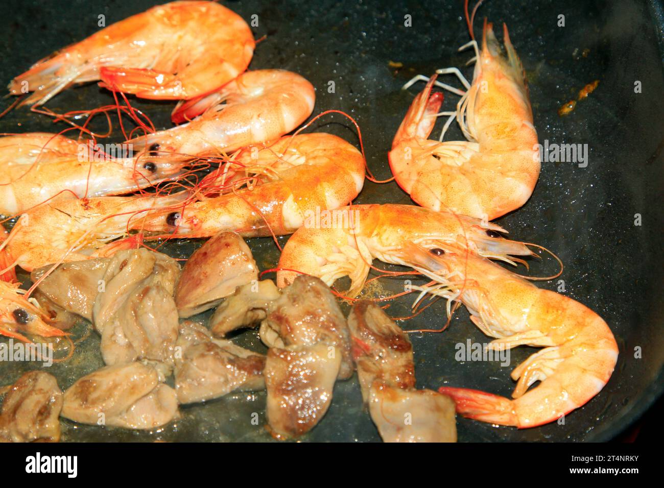 Chinese food, fried heart-shaped and prawn Stock Photo - Alamy