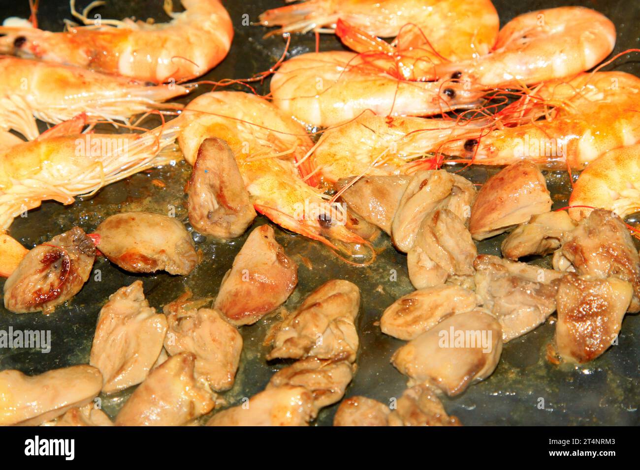 Chinese food, fried heart-shaped and prawn Stock Photo - Alamy