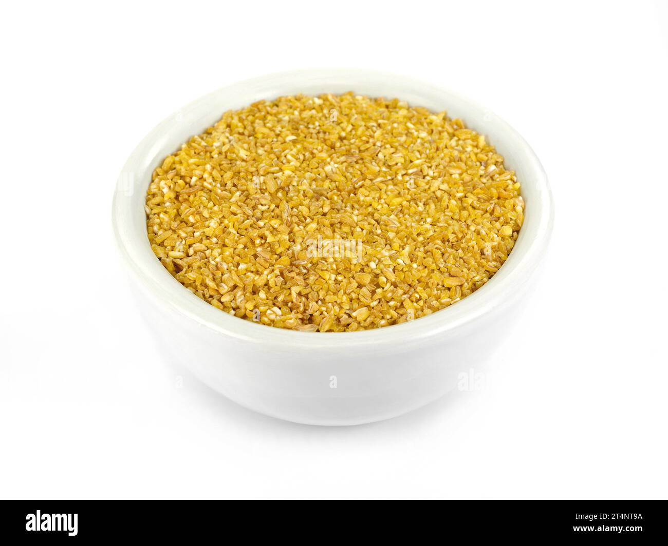 Raw Bulgur in a bowl Isolated on a white background. Raw bulghur, dry ...