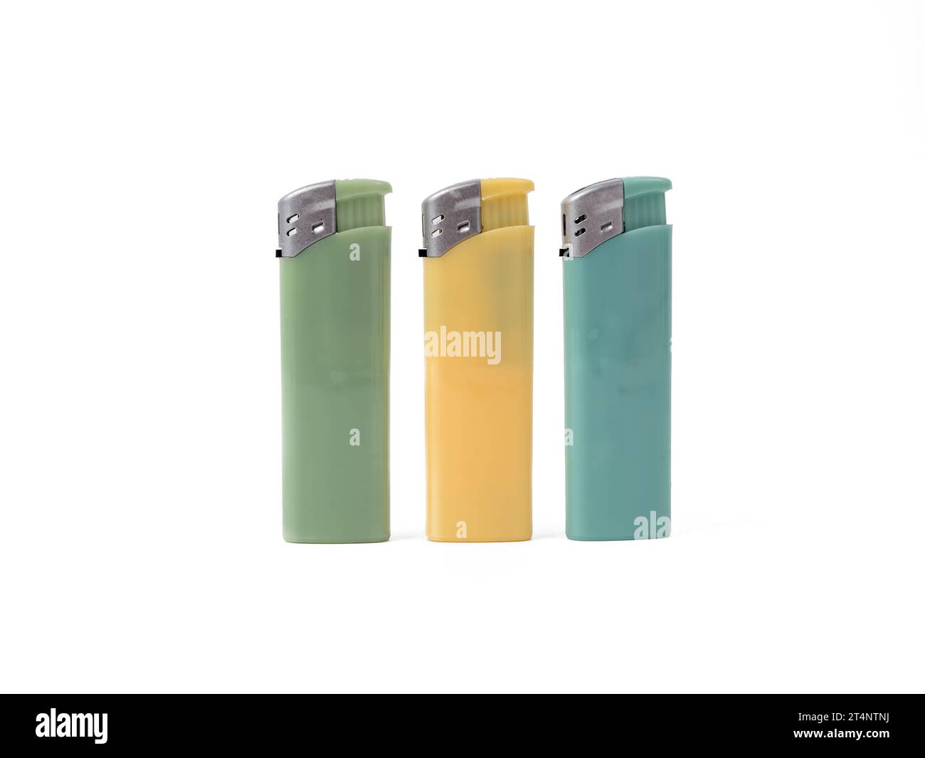 Plastic gas disposable lighter isolated on white background. Gas ...