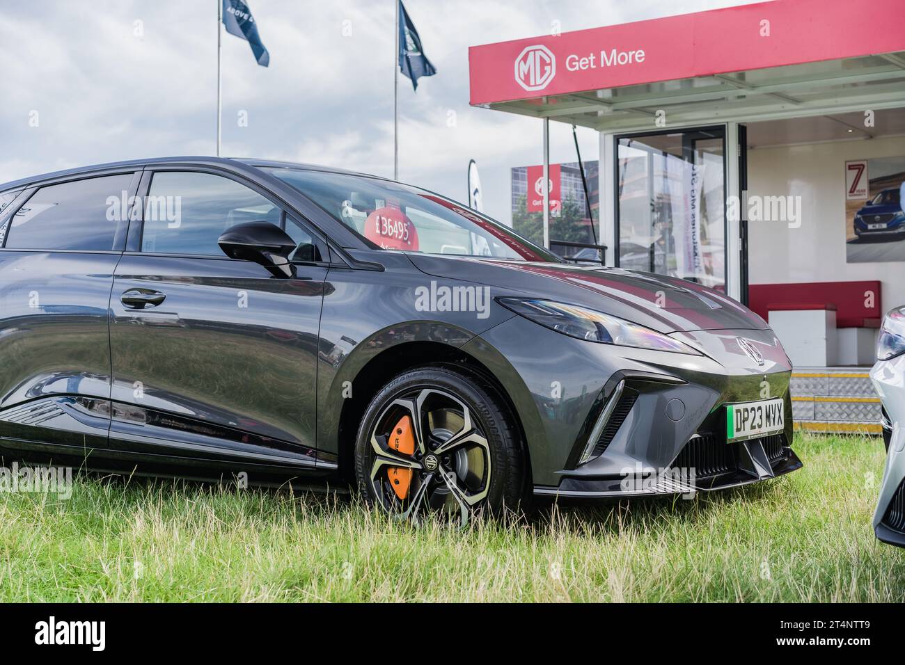 Nantwich, Cheshire, England, July 26th 2023. Grey MG MG4 EV XPower at ...