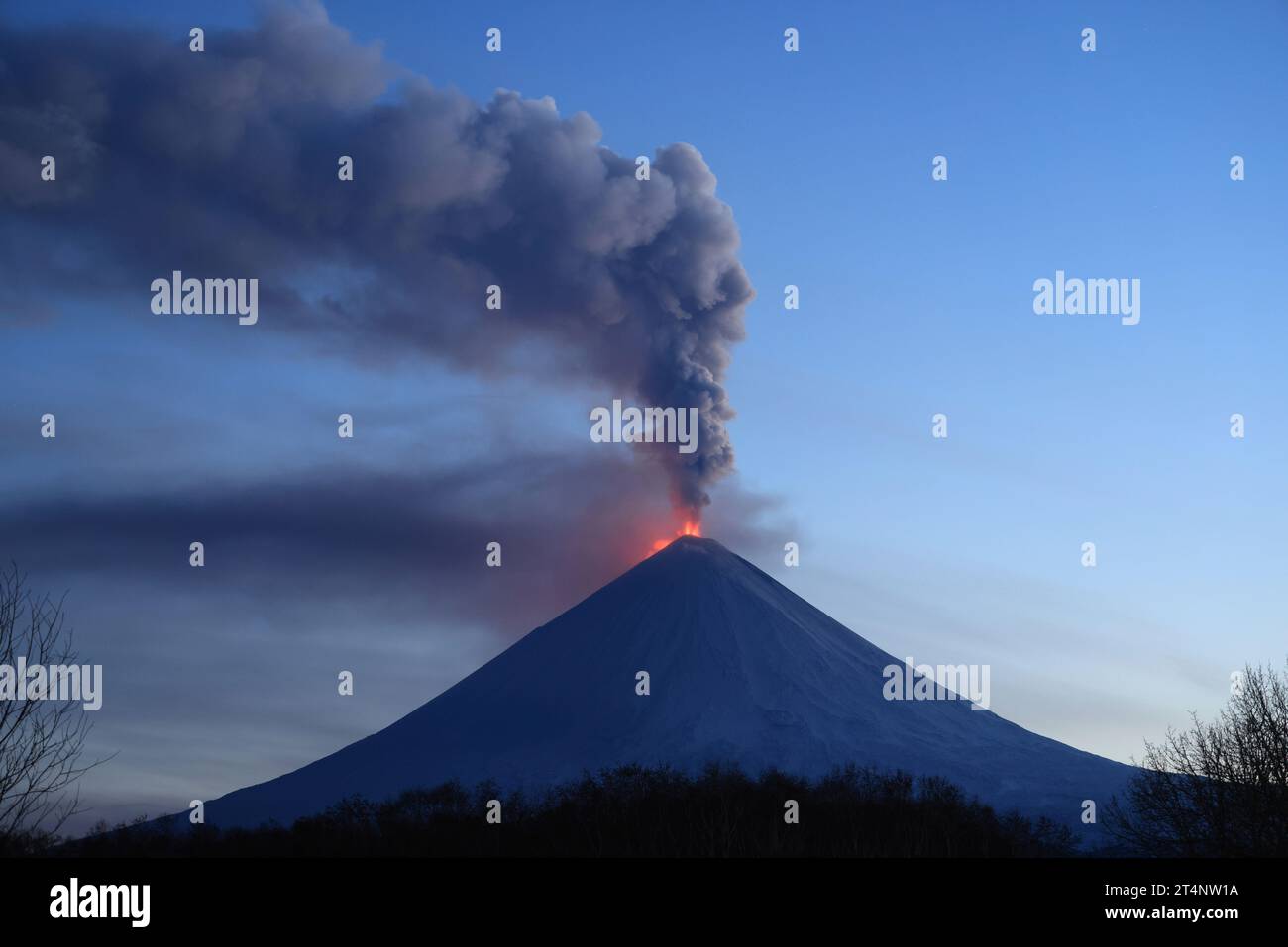 The Klyuchevskoy volcano, one of the highest active volcanoes in the ...