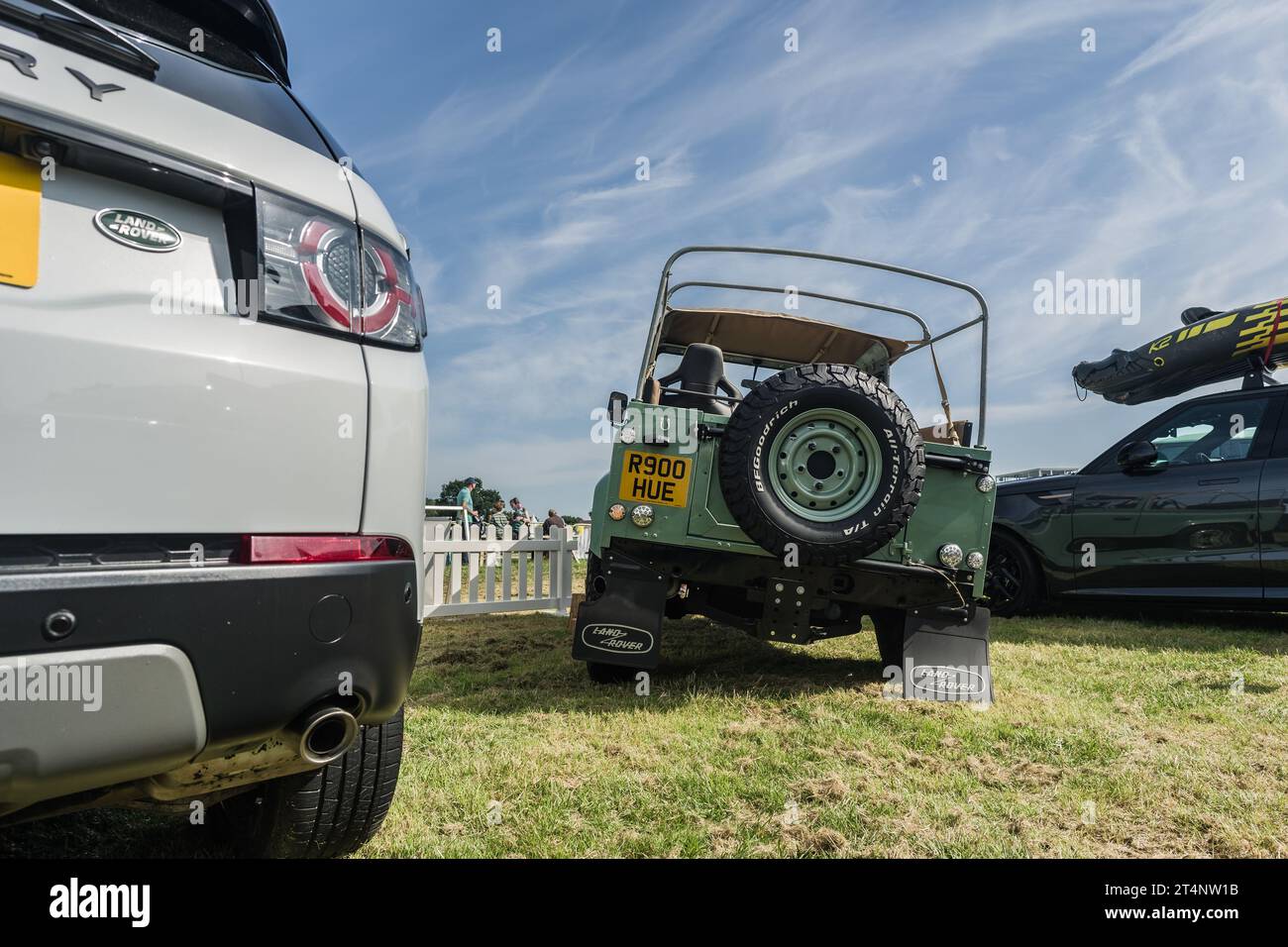 Nantwich, Cheshire, England, July 26th 2023. Sage Land Rover Defender ...
