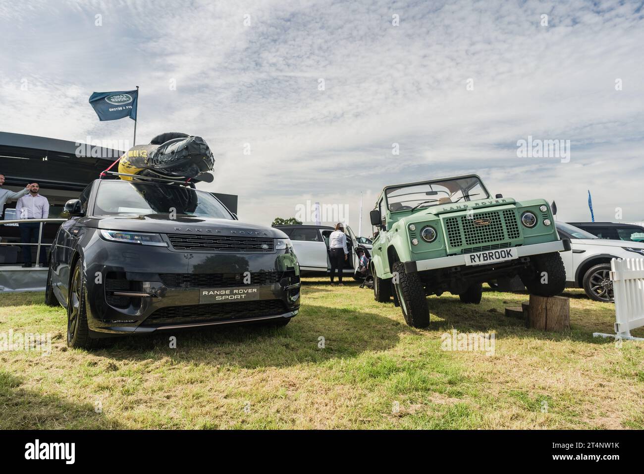 Nantwich, Cheshire, England, July 26th 2023. Range Rover Sport and Land ...
