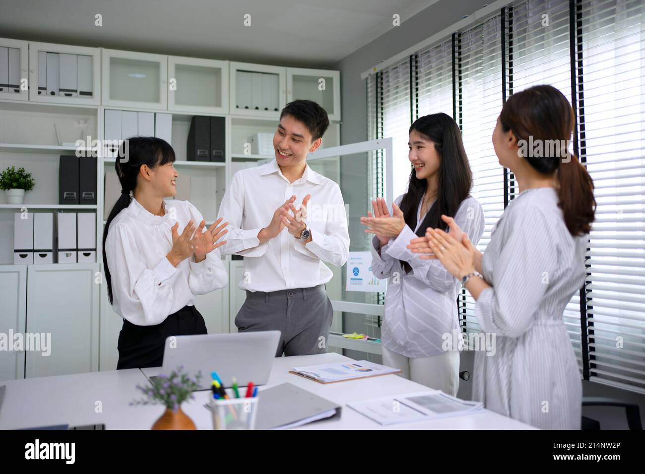 White collar workers meeting at office. White collar workers and ...