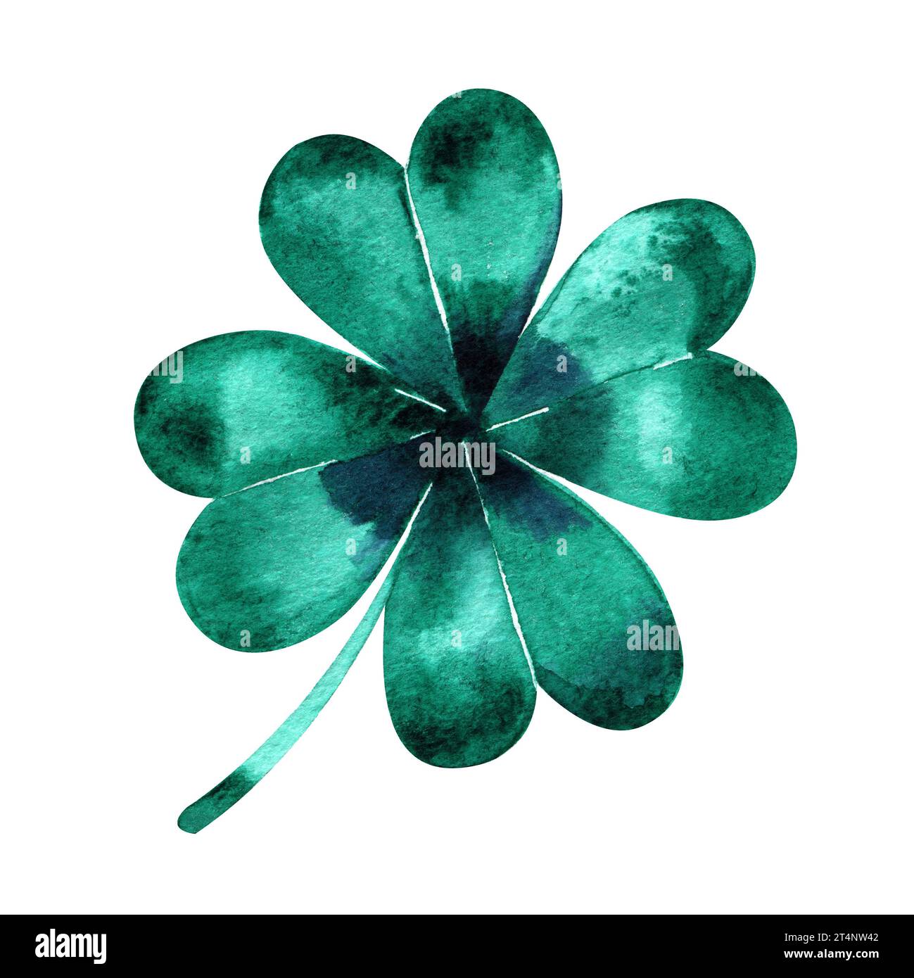 Four leaf clover. Watercolor illustration on white background Stock ...