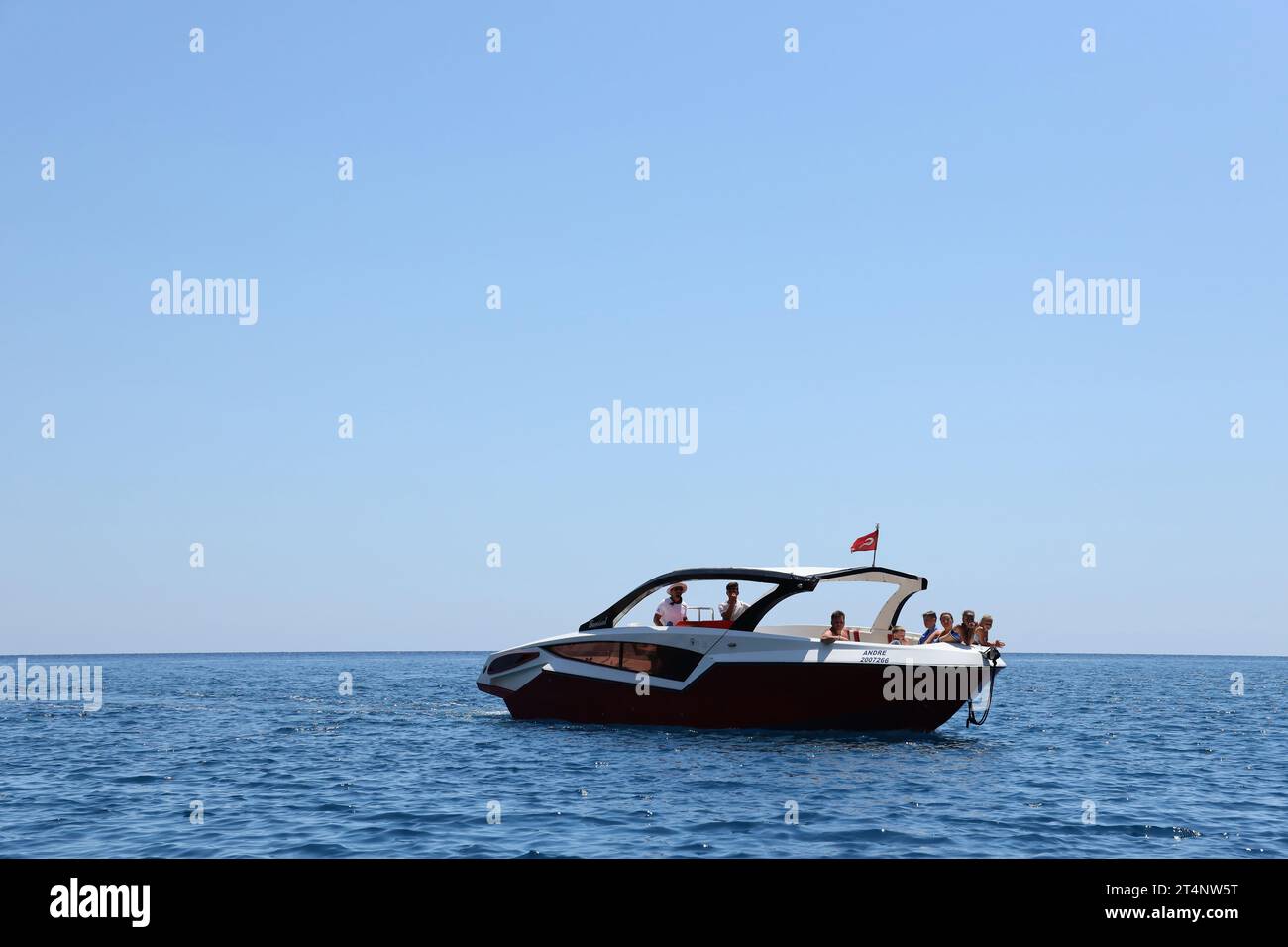 ANTALYA, TURKEY - MAY 15, 2021 Luxurious inflatable rib speed boat ...