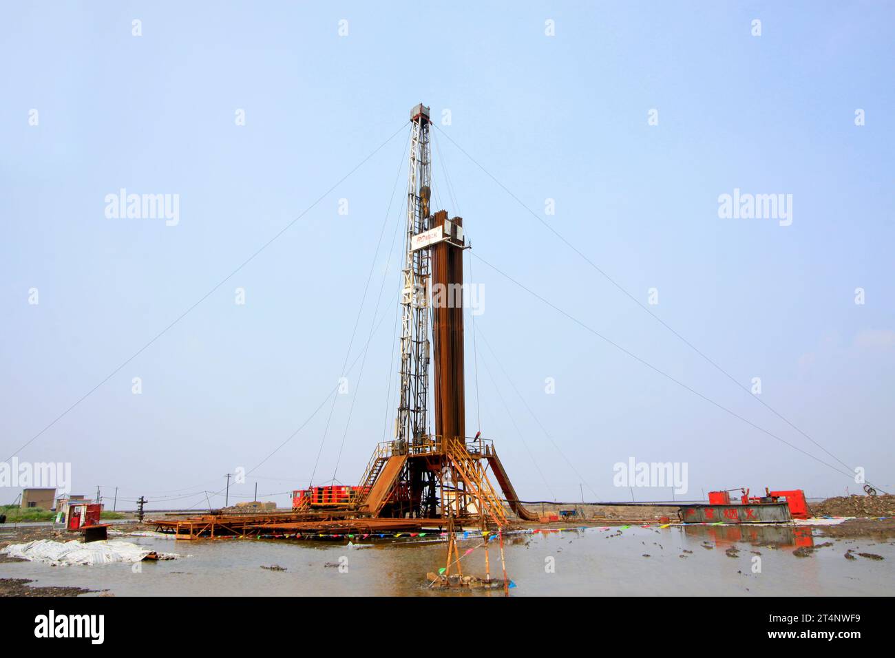 Oilfield drilling platform, closeup of photo Stock Photo - Alamy