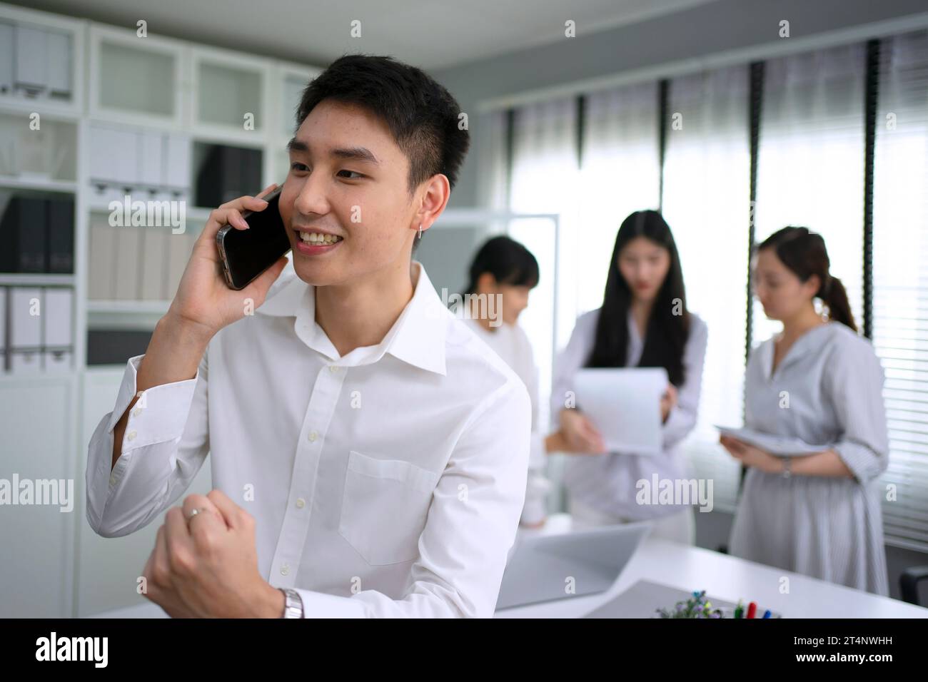 White collar workers meeting at office. White collar workers and ...