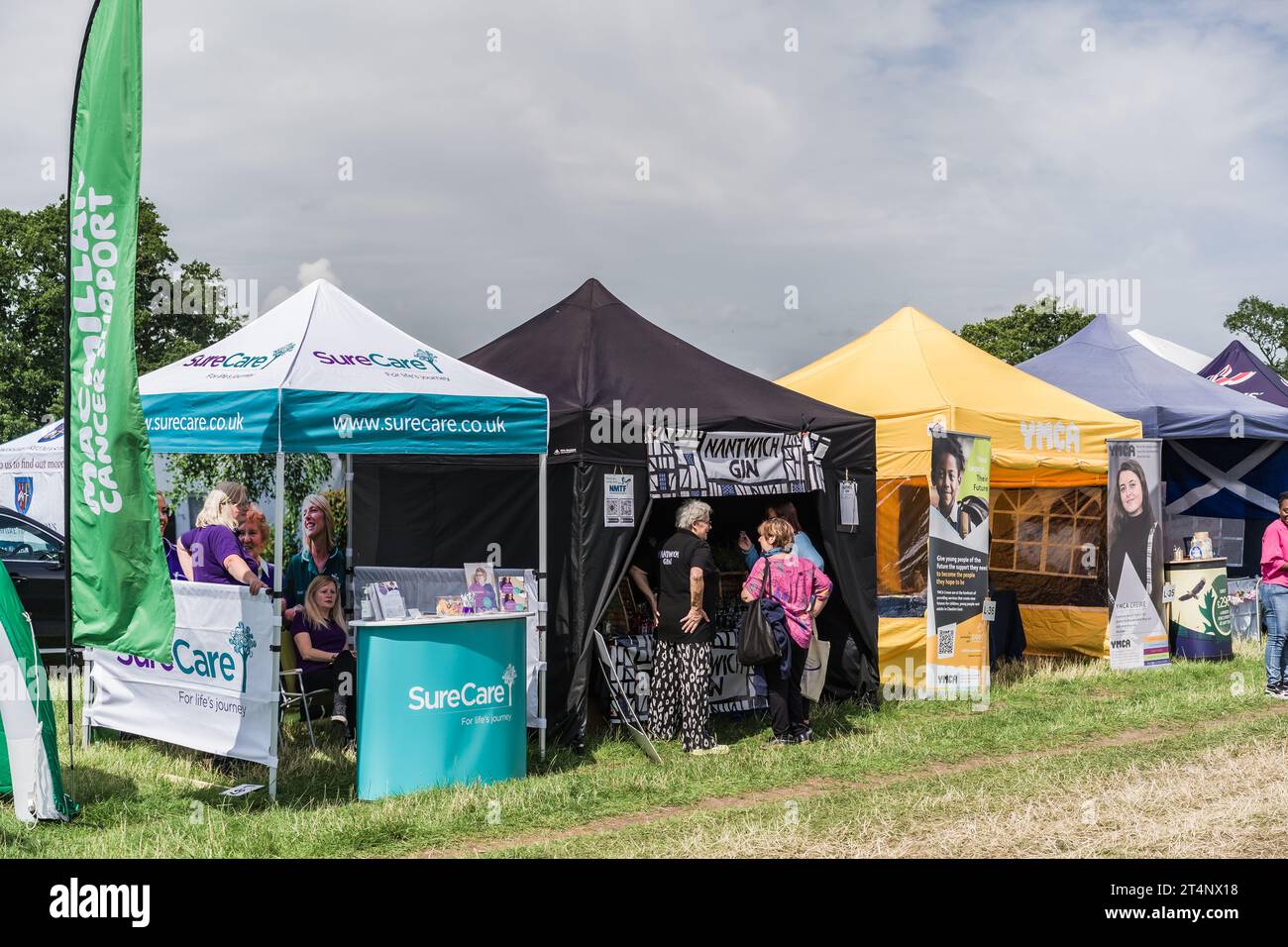 Nantwich, Cheshire, England, July 26th 2023. Stalls at a country fair ...