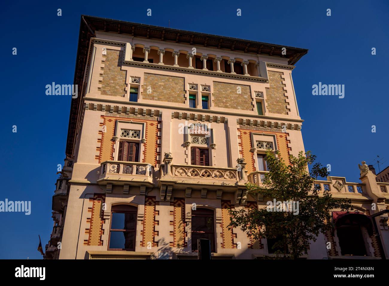 Facade of the Comella house, modernist style, in Vic (Osona, Barcelona ...