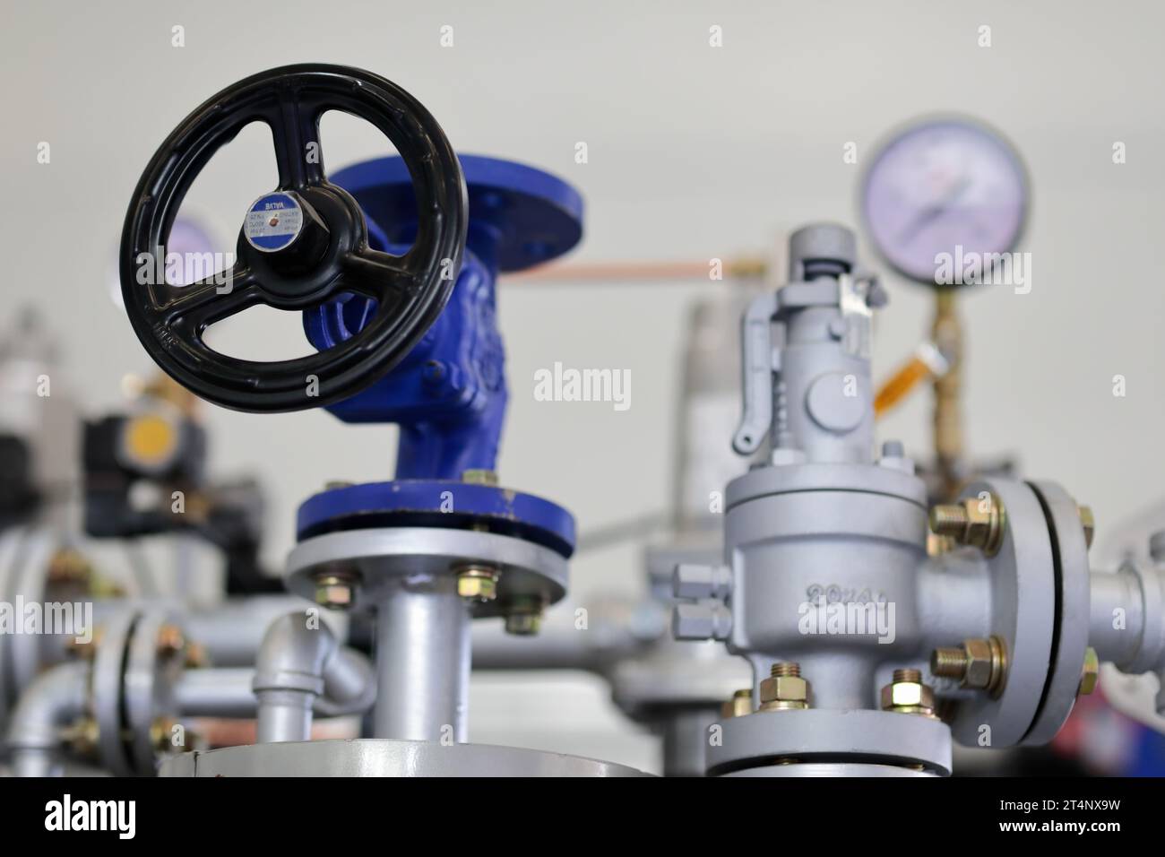 Valve and other industrial pipeline equipment. Selective focus Stock ...