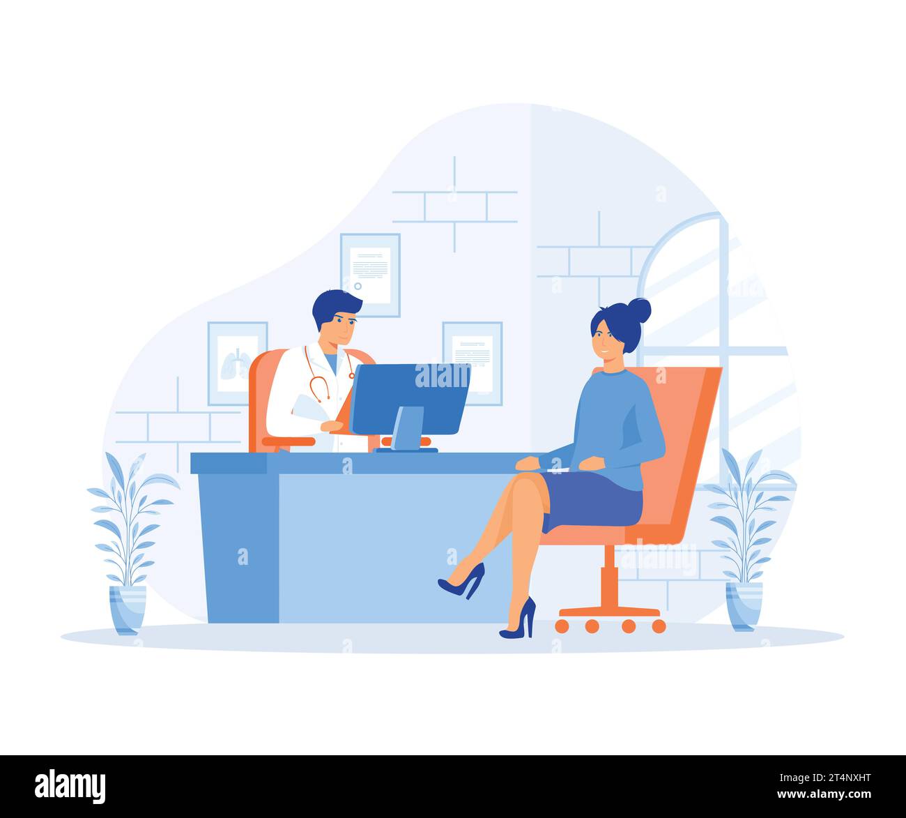 Patient in the doctor’s office. Doctor consultation. Visit Modern ...