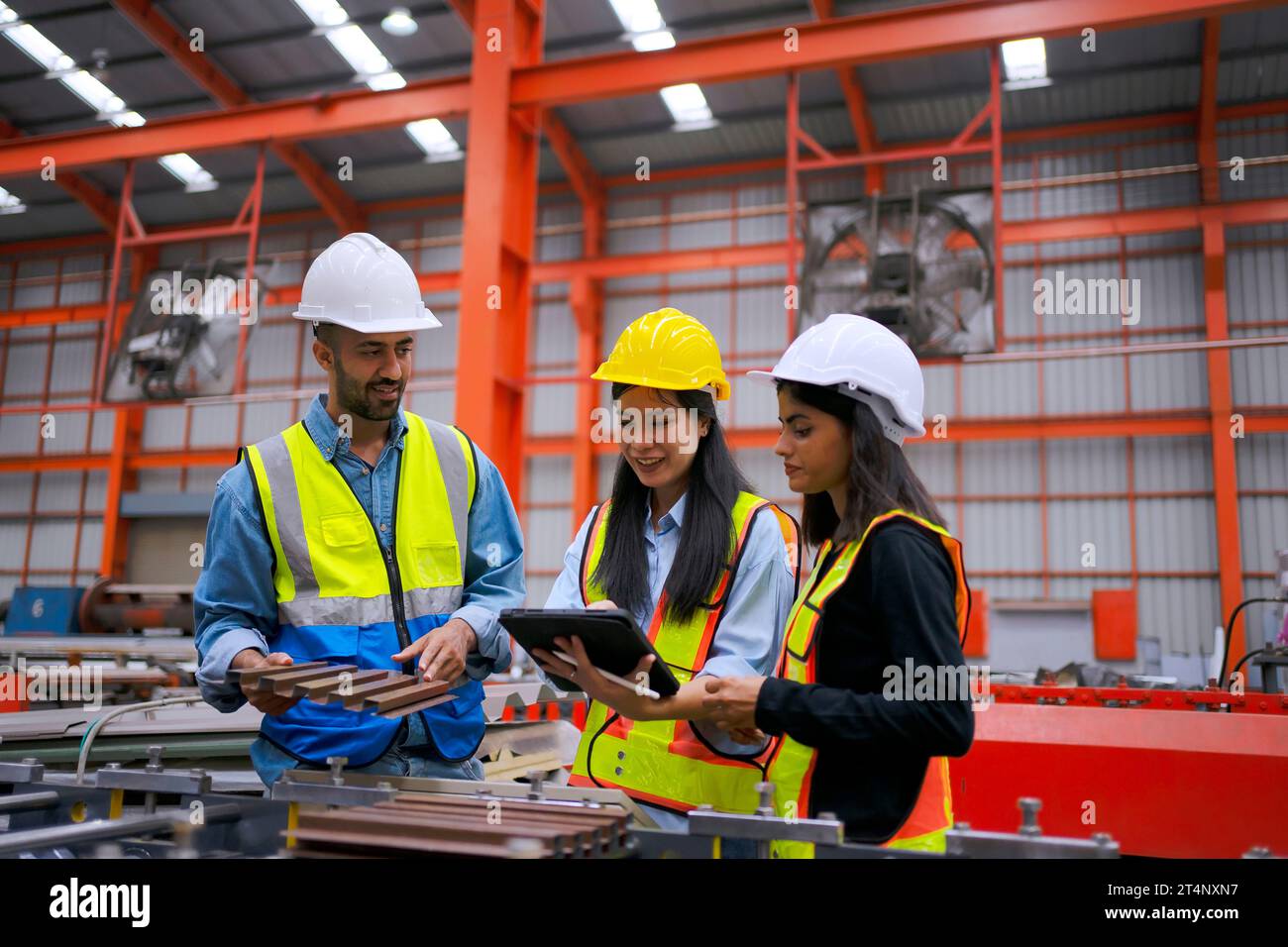 Blue collar worker work at metal sheet factory. Blue collar worker and ...