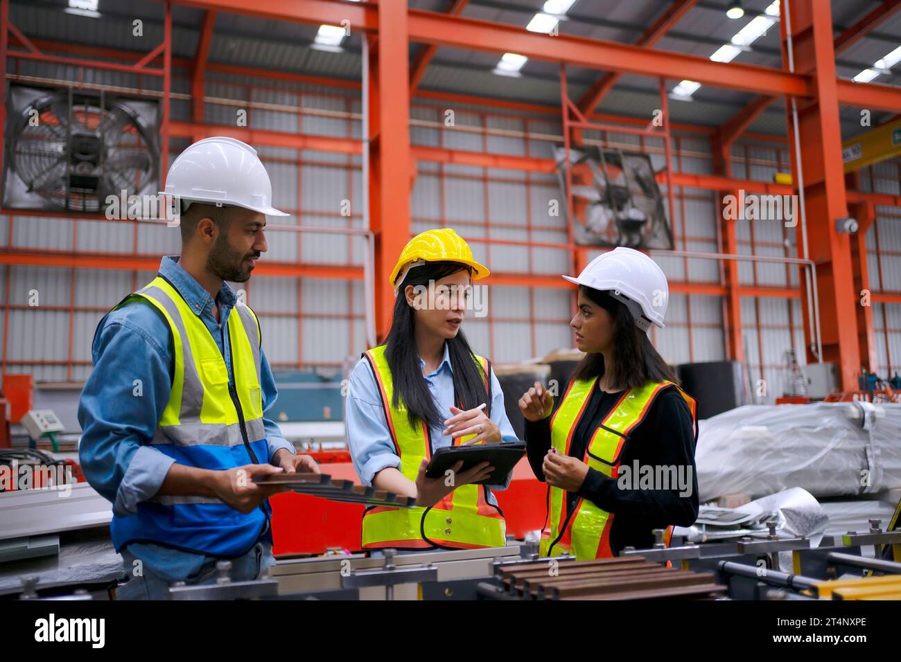 Blue collar worker work at metal sheet factory. Blue collar worker and ...