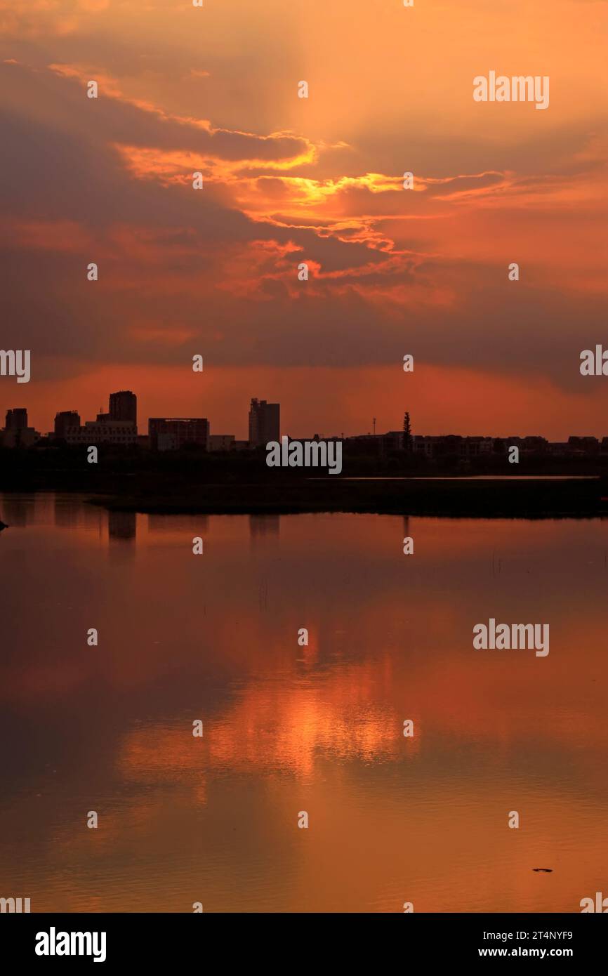 Waterfront city building scenery Stock Photo - Alamy