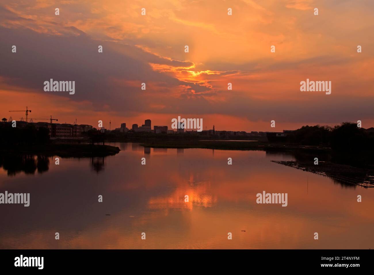 Waterfront city building scenery Stock Photo - Alamy