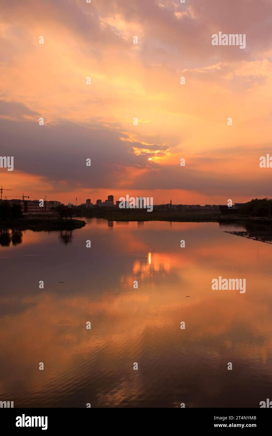 Waterfront city building scenery Stock Photo - Alamy