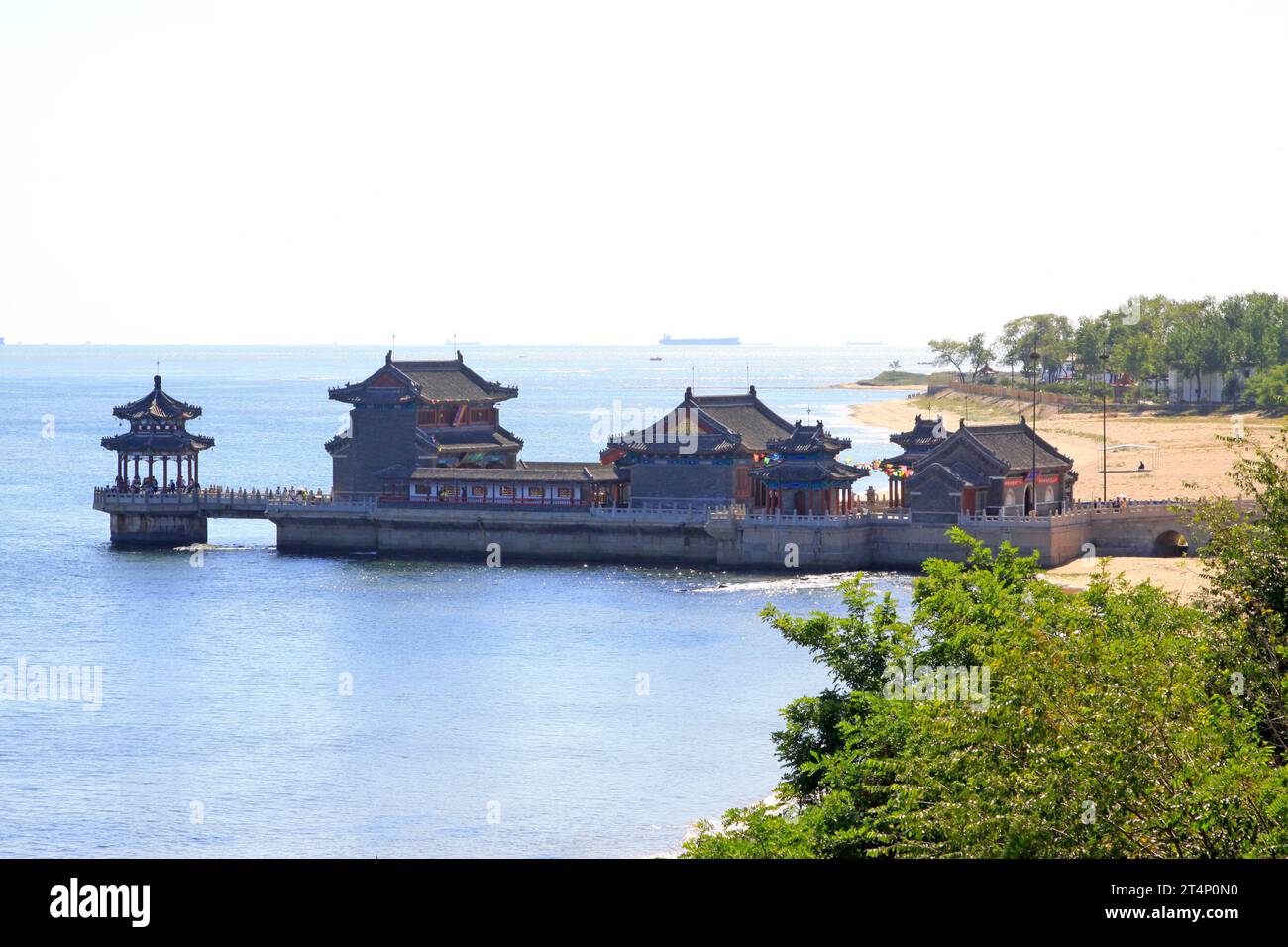 Sea temple scenery, China Stock Photo - Alamy