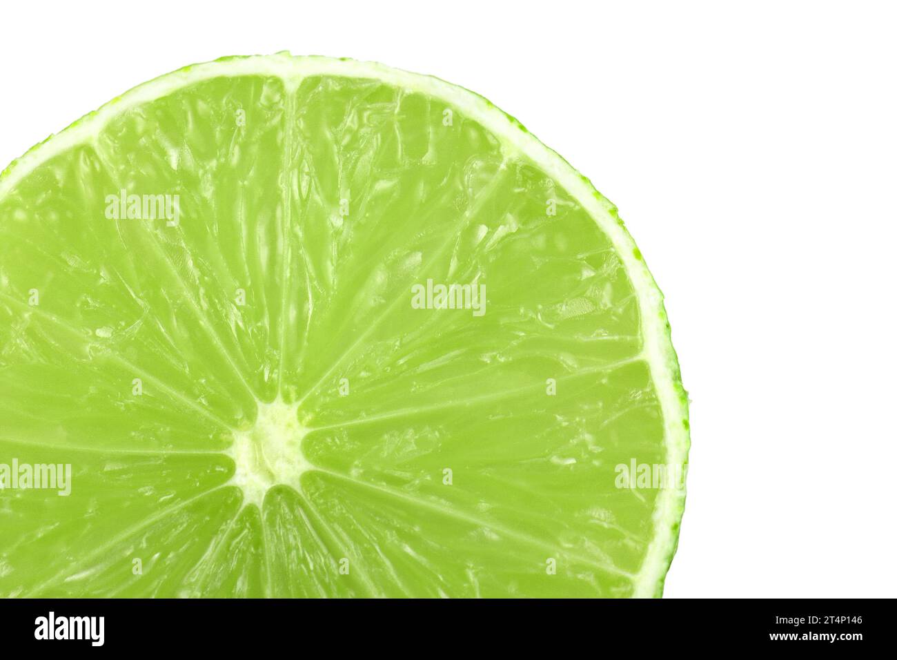 Slice of lime without shadow isolated on white background. Juicy slice ...