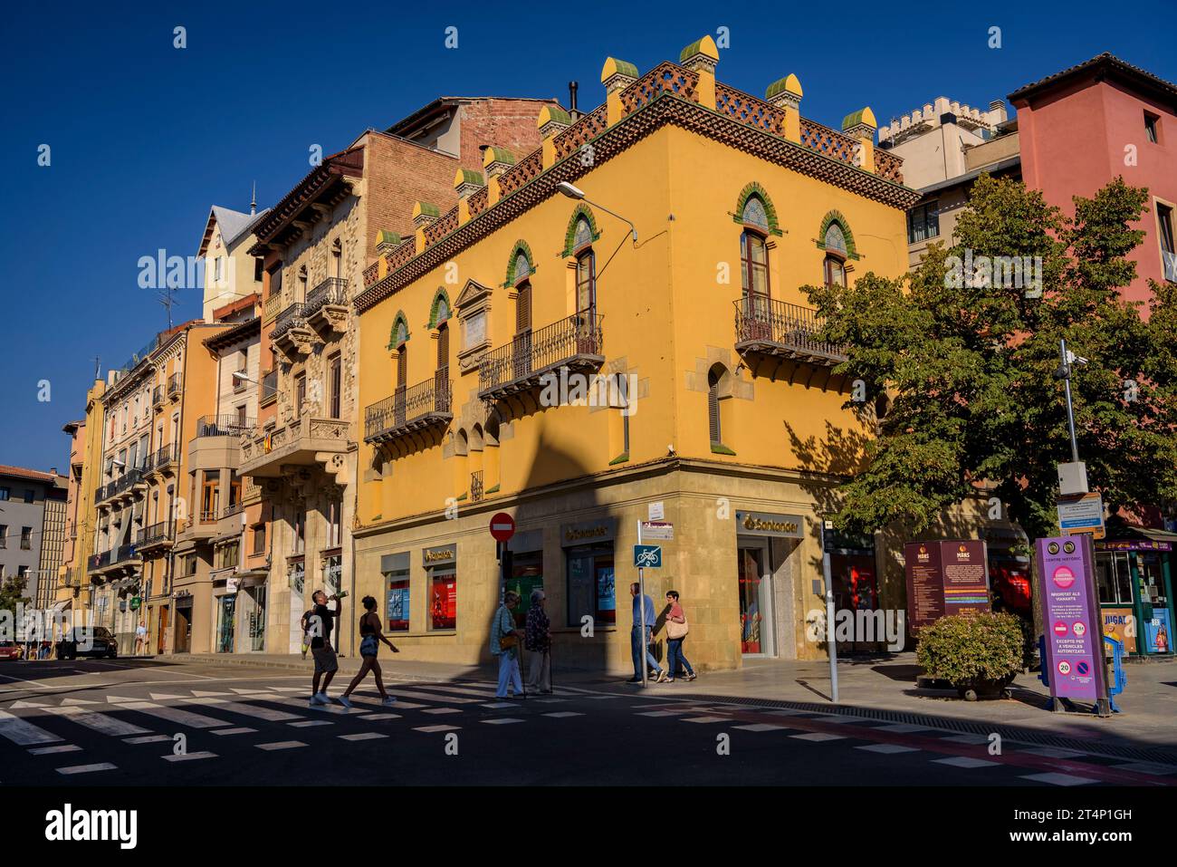 Facade of the Vilà house, modernist style, in Vic (Osona, Barcelona ...