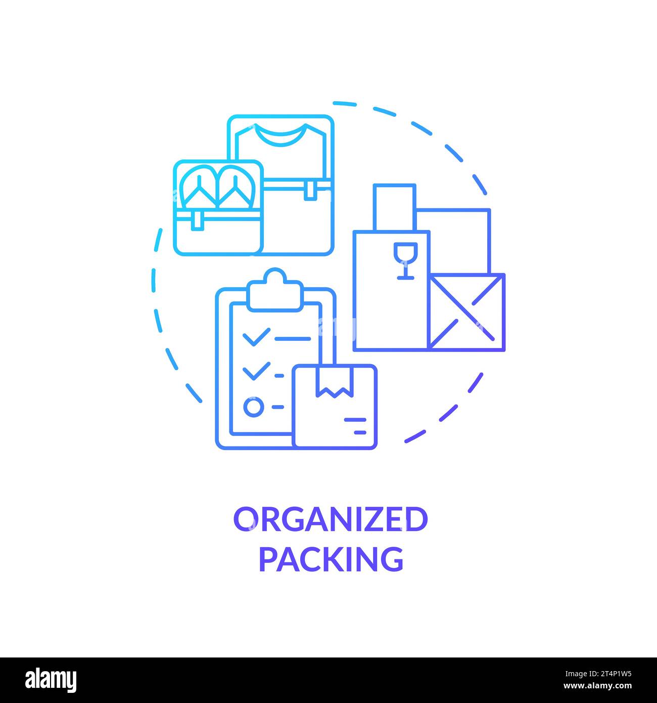 2D simple thin linear organizing packing gradient icon Stock Vector ...