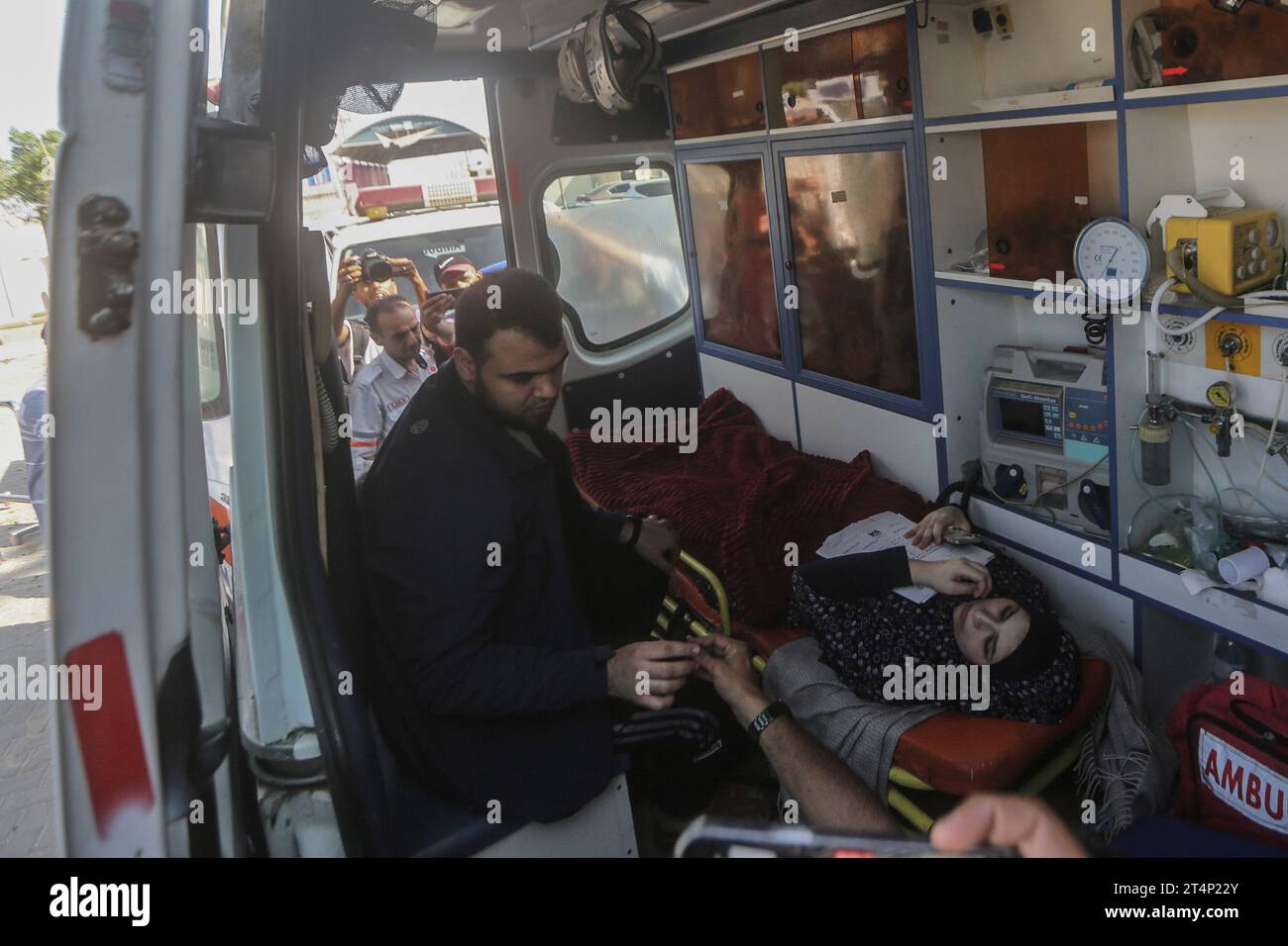 Rafah, Palestinian Territories. 01st Nov, 2023. A Palestinian ambulance ...