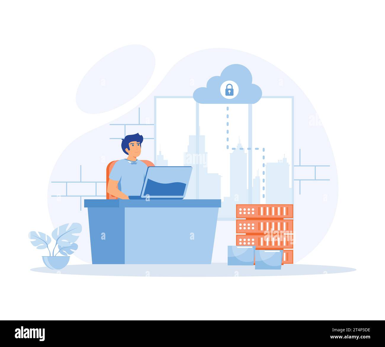 storage and cloud server service concept, business technology for administrator and developer ...