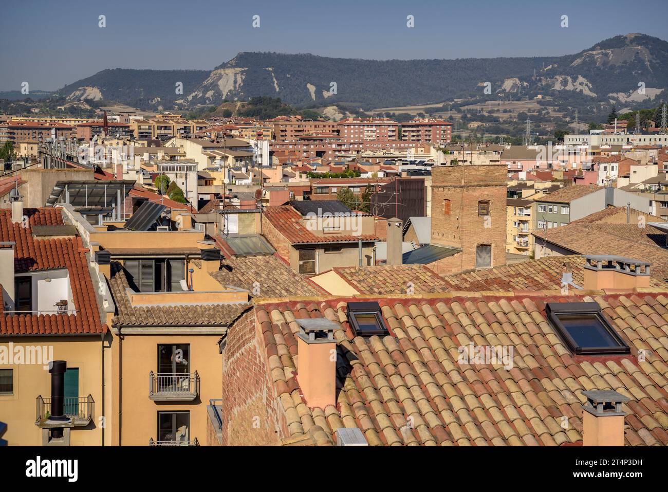 Roofs and buildings of Vic seen from the historic city center (Osona ...