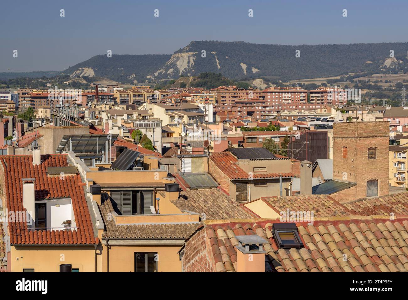 Roofs and buildings of Vic seen from the historic city center (Osona ...