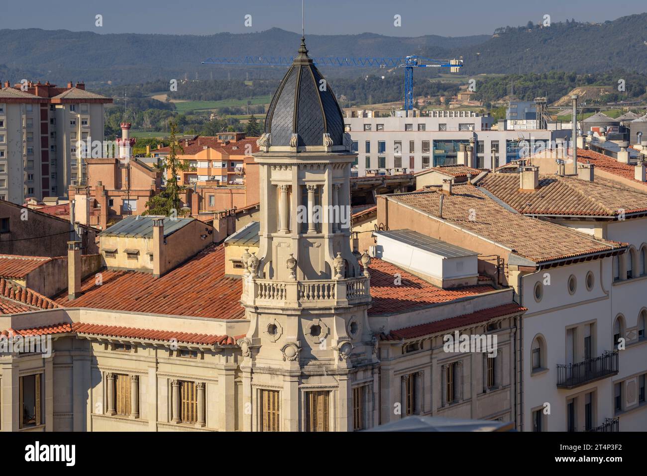 Roofs and buildings of Vic seen from the historic city center (Osona ...