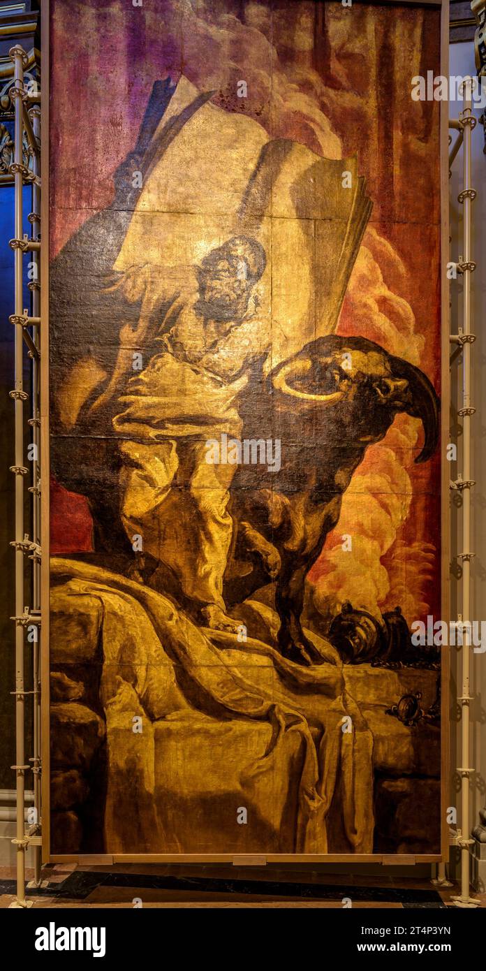 Vic Cathedral ambulatory with restored original paintings by Josep ...