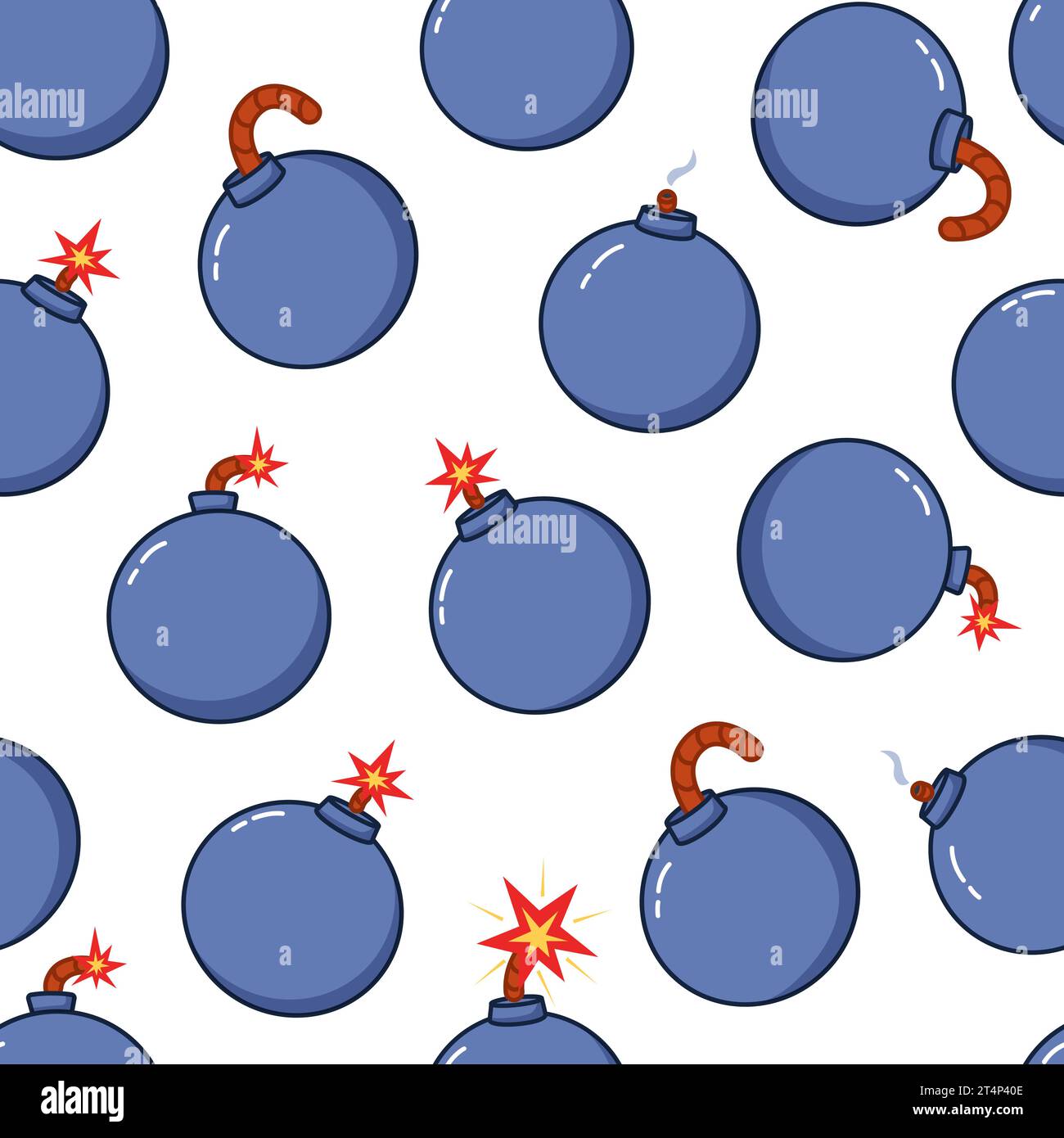 Bomb seamless pattern. Exploding weapon elements, war equipment ...