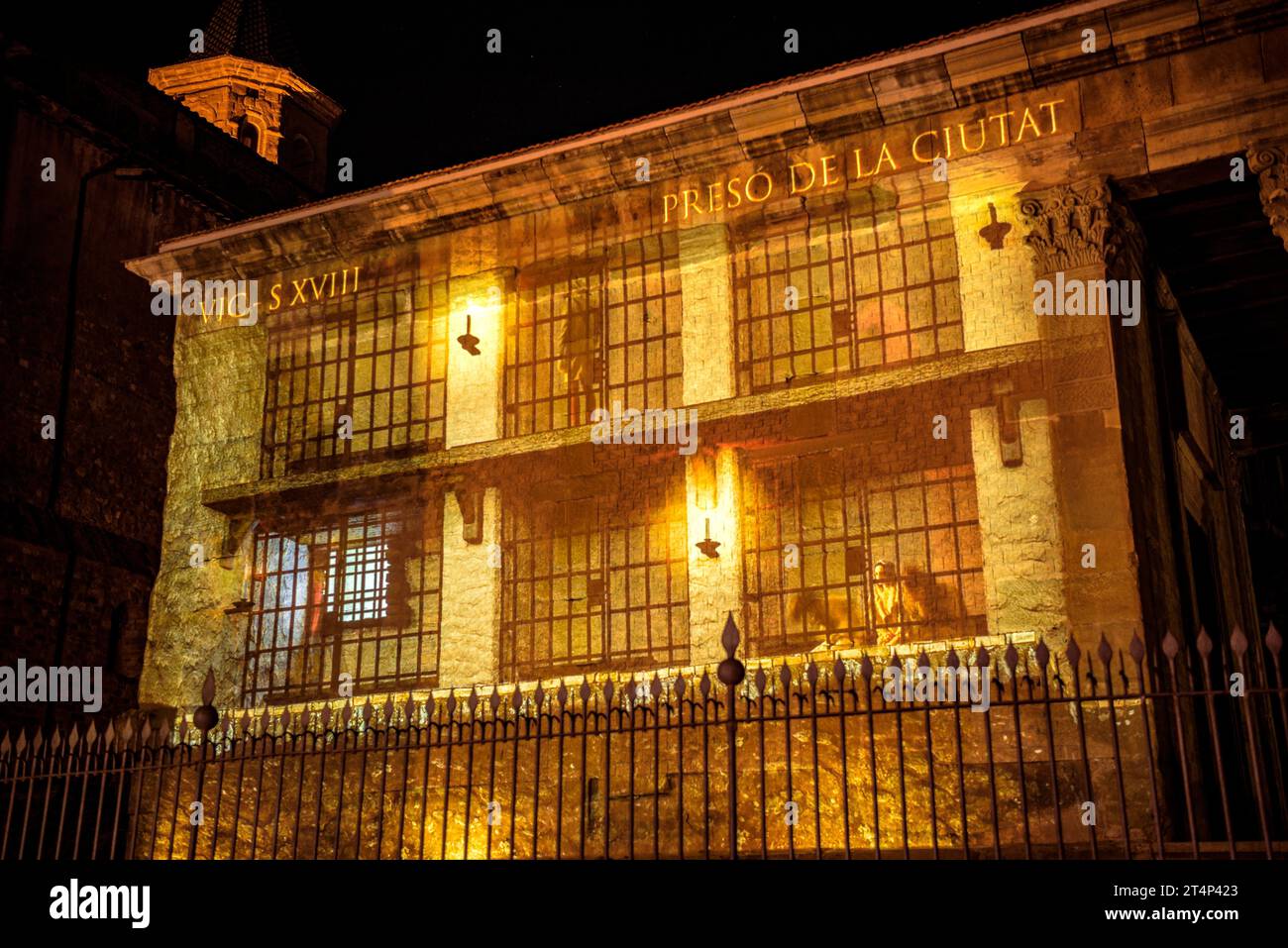 Video Mapping on the side facade of the Roman temple of Vic (Osona ...