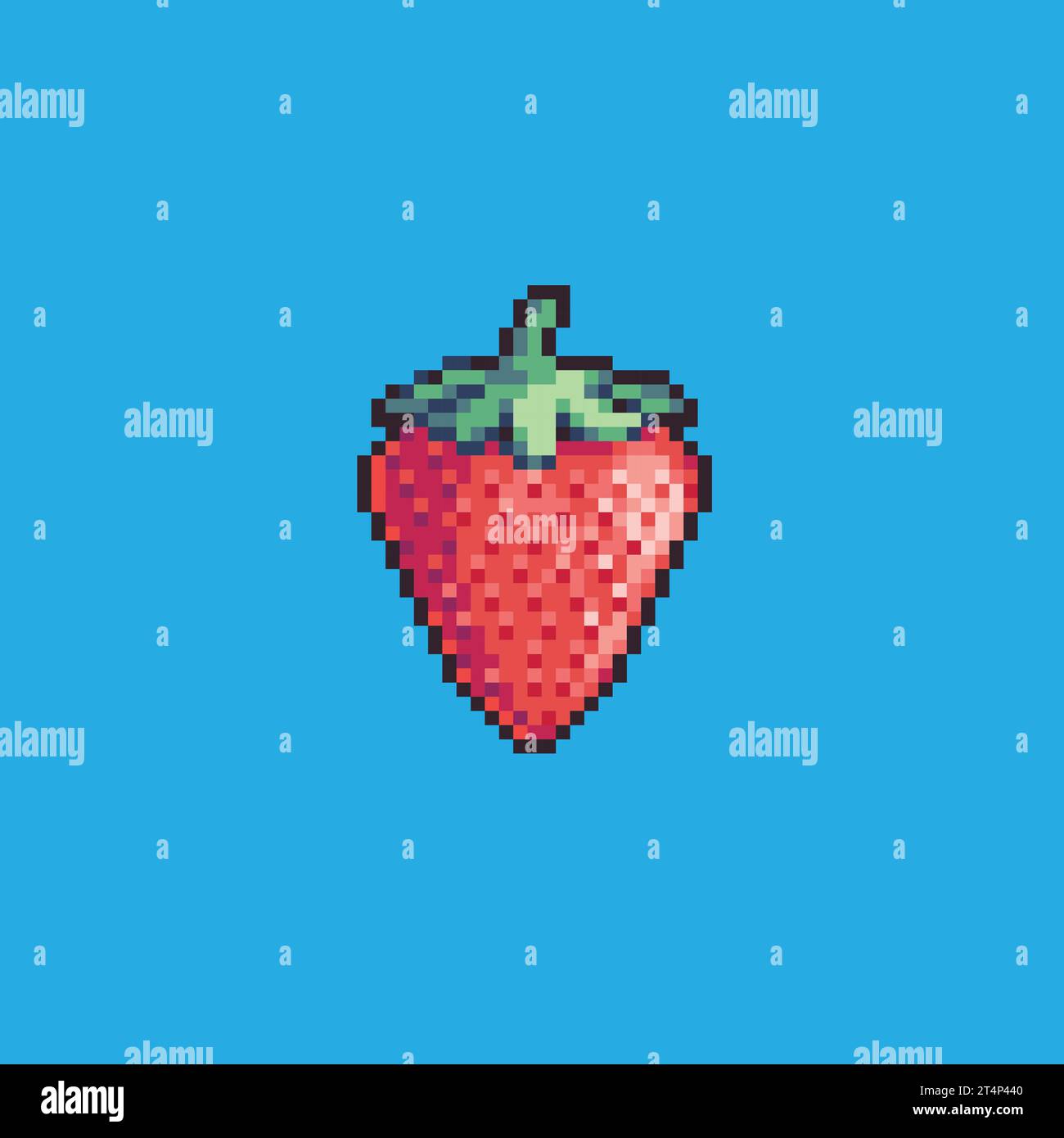 Pixel art strawberry Stock Vector Images - Alamy