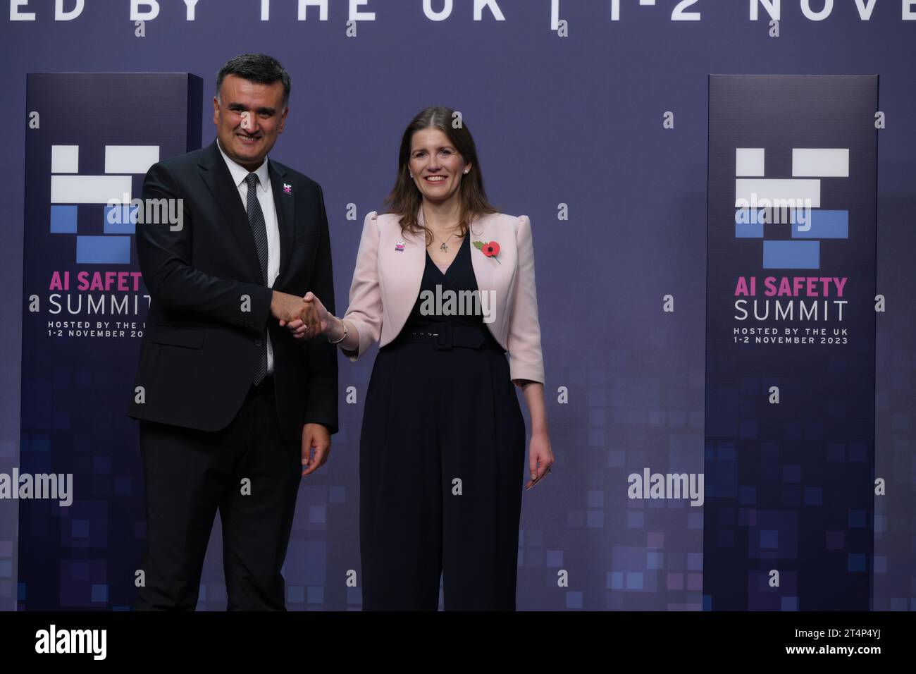 Technology Secretary Michelle Donelan greets Ahmet Yozgatligil, Deputy ...