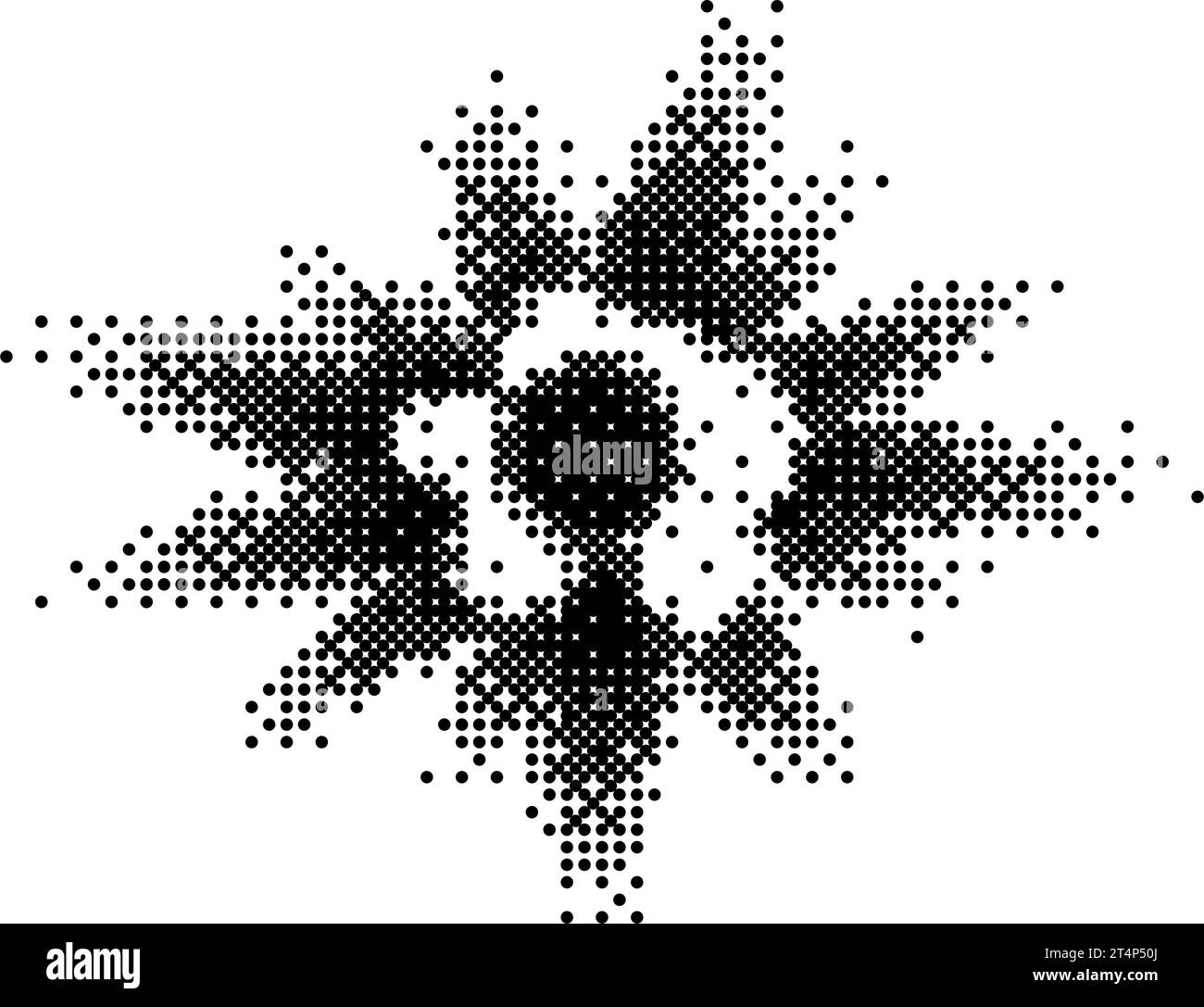 Half tone explosion with rays with dot texture. Pop art burst in comic ...