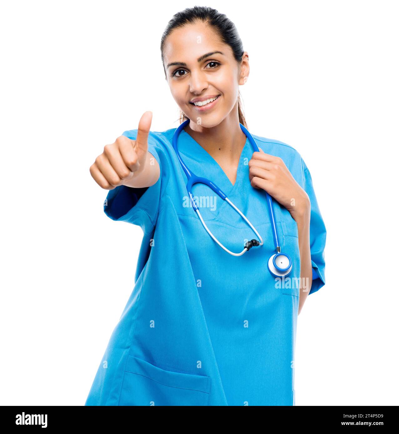 Youre safe in her hands. a female doctor giving the thumbs up against a ...