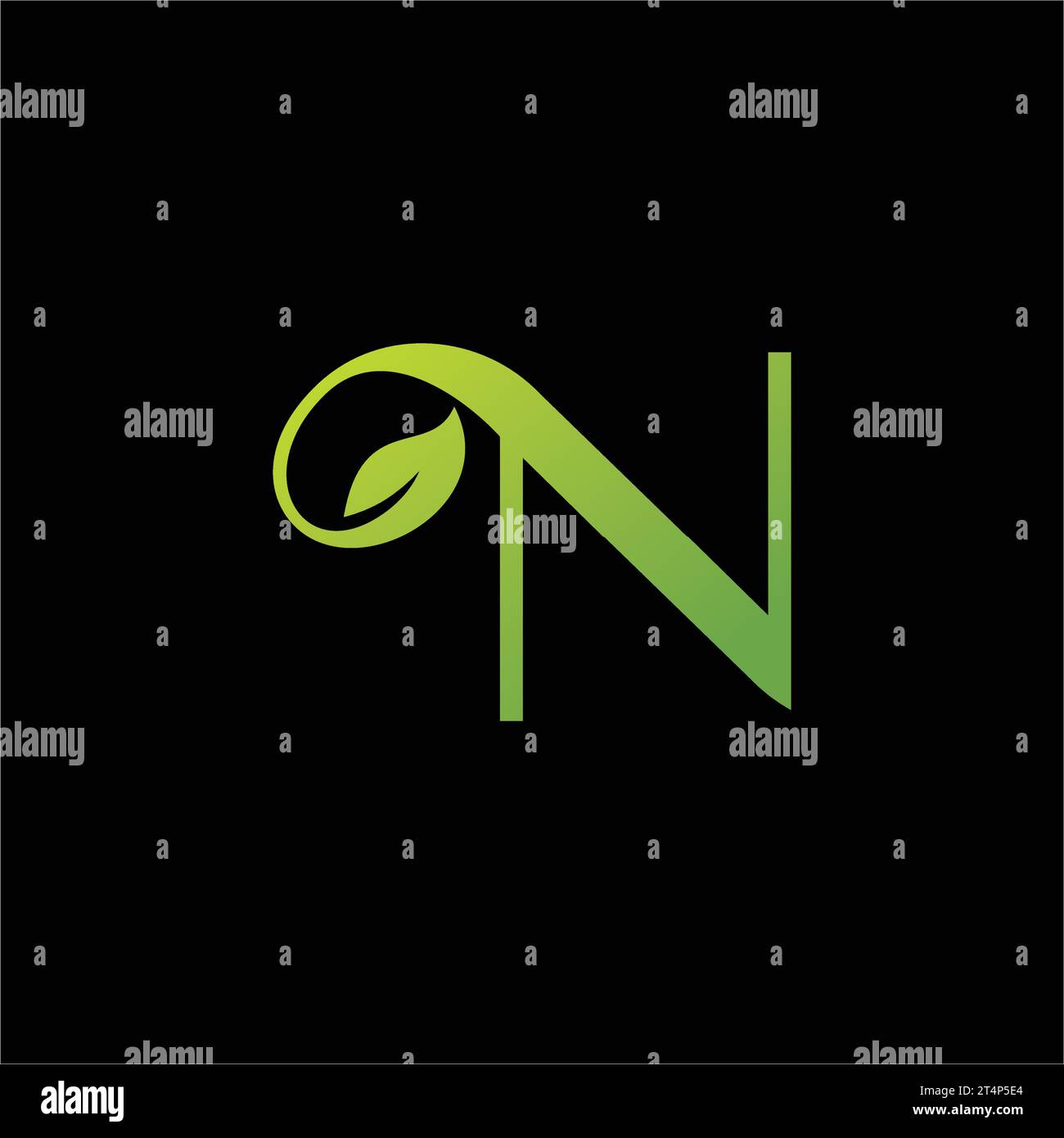 N logo, N Monogram, Initial N Leaf Logo, Letter N Leaf Logo, Icon ...