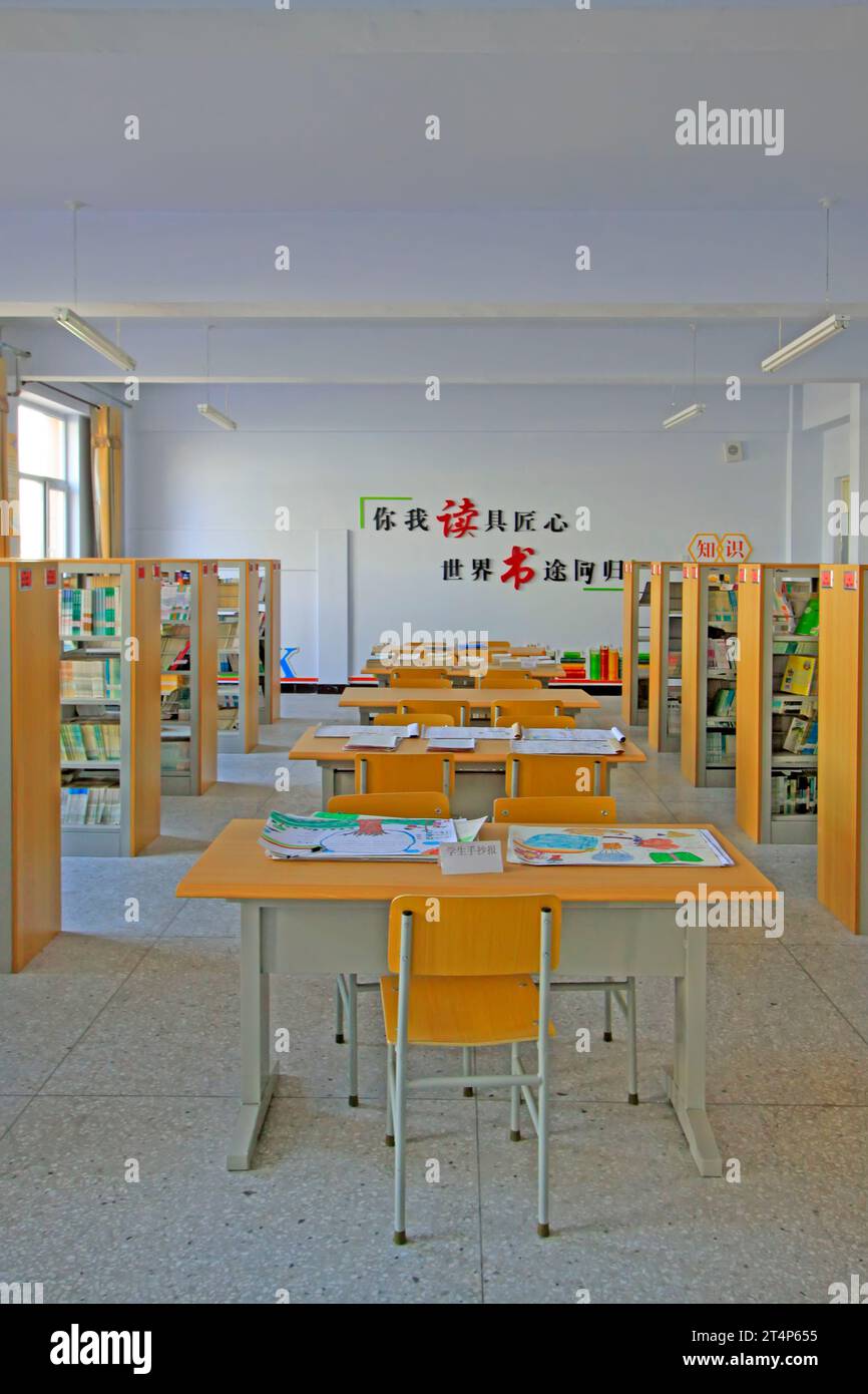 Elementary school library, China Stock Photo - Alamy