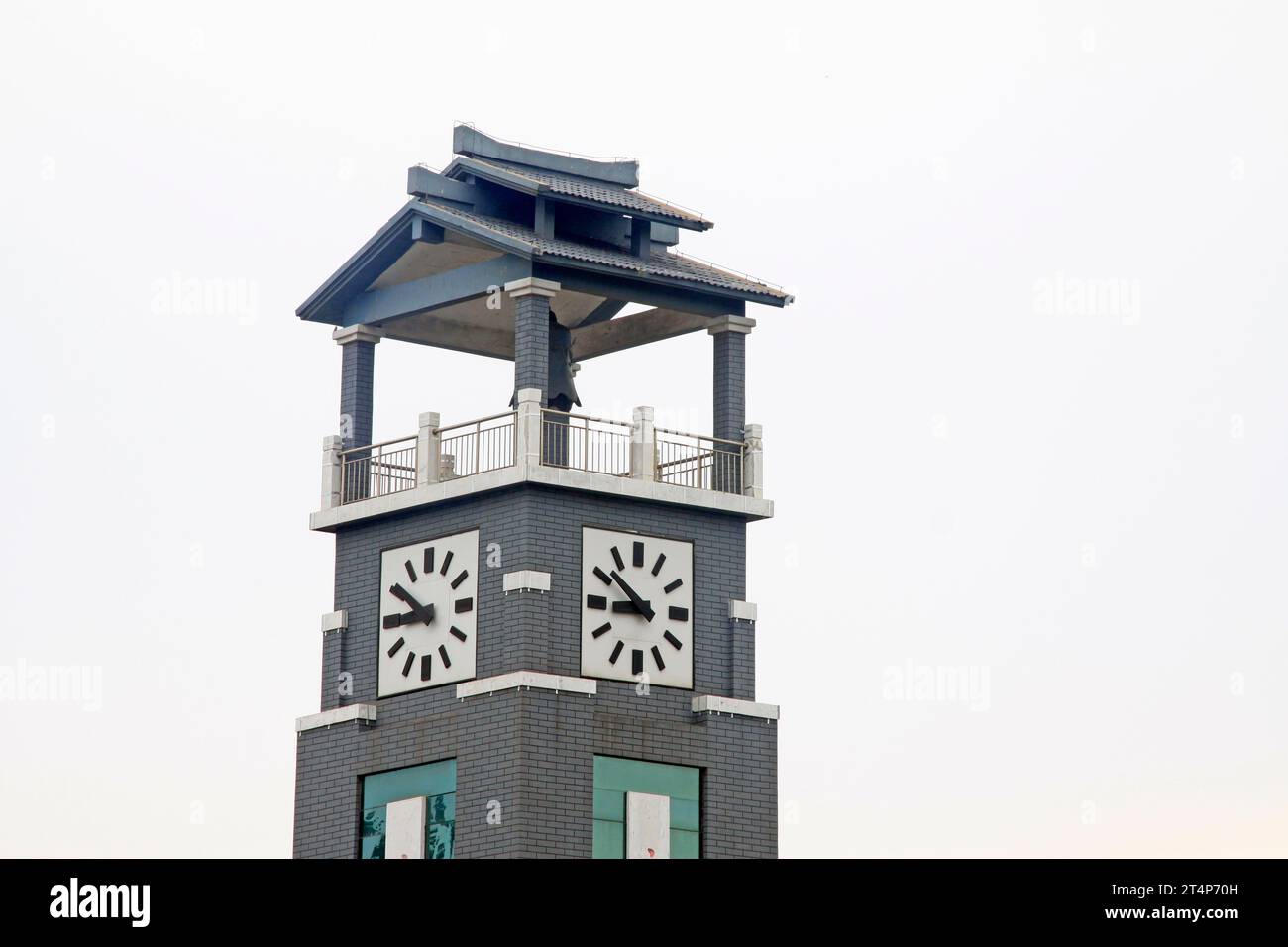 ancient China bell tower building landscape Stock Photo - Alamy