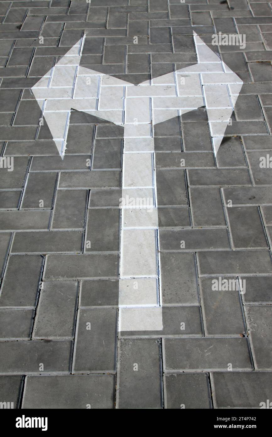 Point to tag, traffic signs on the asphalt road Stock Photo - Alamy