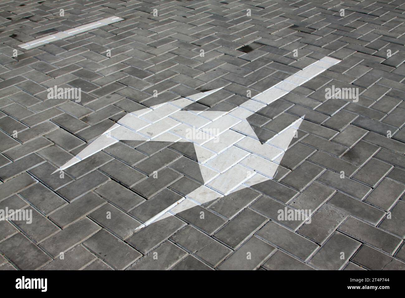 Point to tag, traffic signs on the asphalt road Stock Photo - Alamy