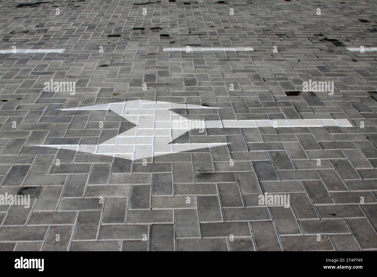 Point to tag, traffic signs on the asphalt road Stock Photo - Alamy