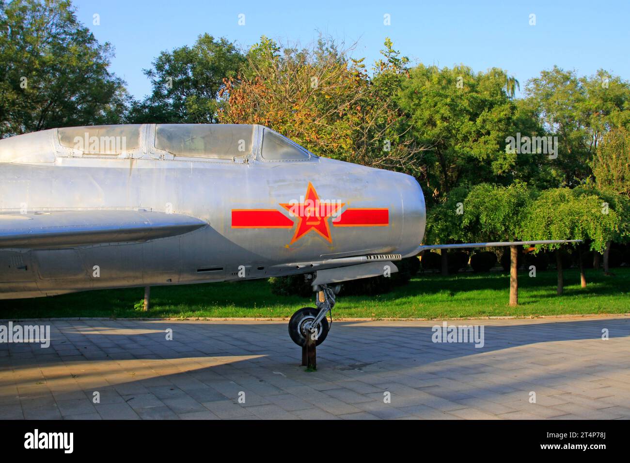 Chinese air retired fighter jets in a park Stock Photo - Alamy