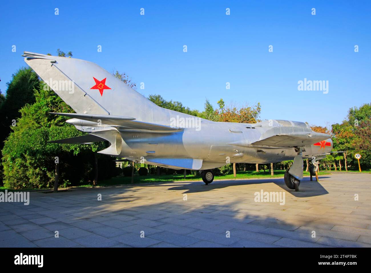 Chinese air retired fighter jets in a park Stock Photo - Alamy