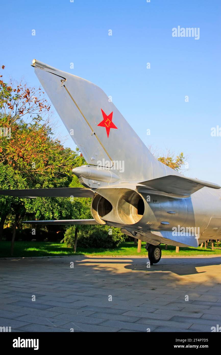 Chinese air retired fighter jets in a park Stock Photo - Alamy