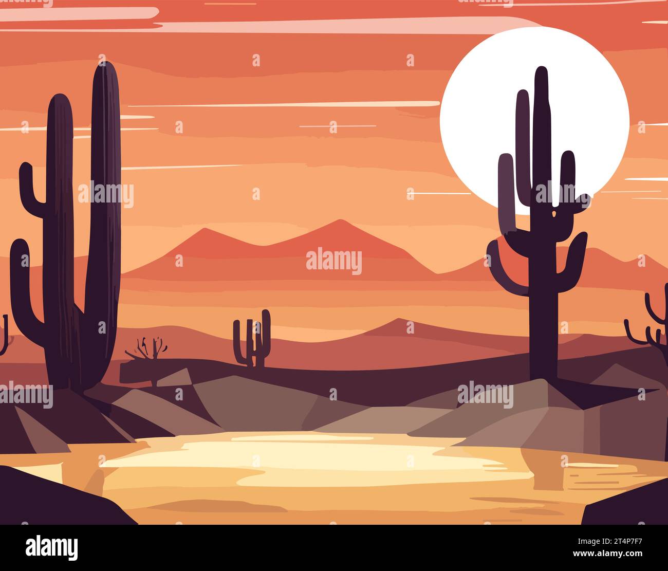 Wild west Desert abstract art vector background Stock Vector Image ...