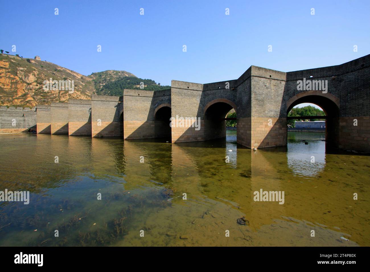 China ancient Great Wall building landscape in the water Stock Photo ...