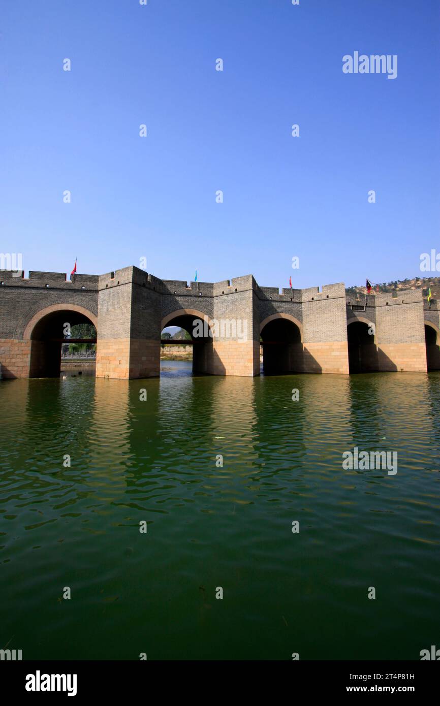 China ancient Great Wall building landscape in the water Stock Photo ...